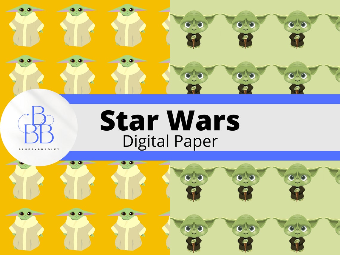 Star Wars Digital Paper Pack | Baby Yoda, Mando, Darth Vader ...