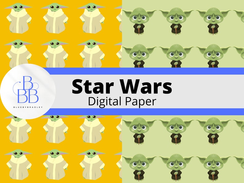 Star Wars Digital Paper Pack | Baby Yoda, Mando, Darth Vader ...