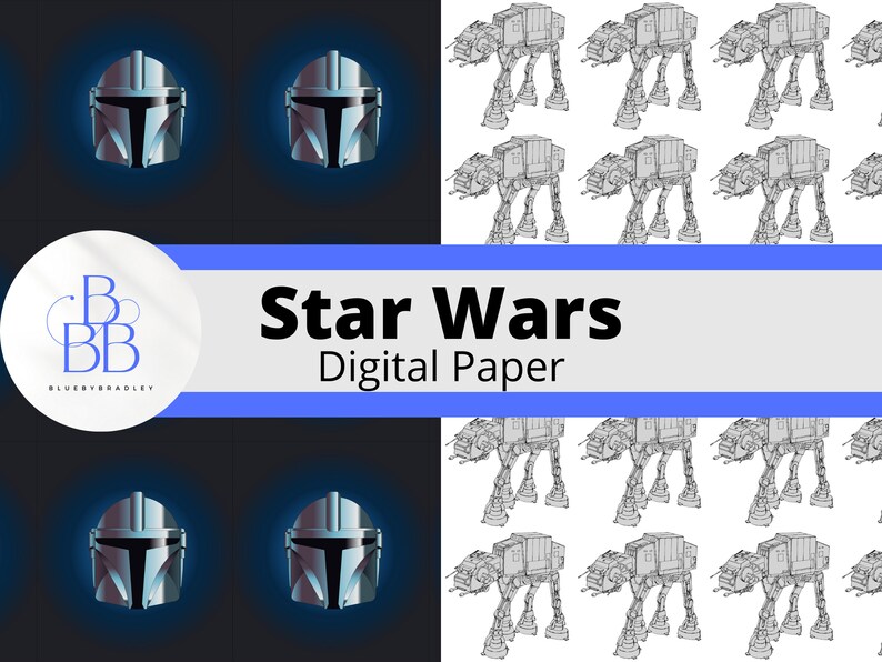 Star Wars Digital Paper Pack | Baby Yoda, Mando, Darth Vader ...