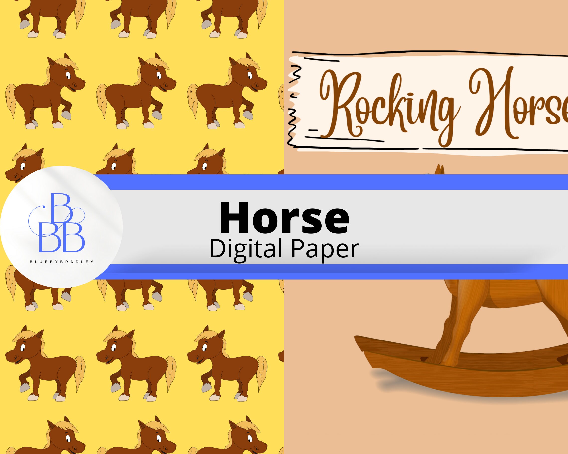 Horse Digital Paper | Printable Papers | Scrapbook | Birthday Party ...