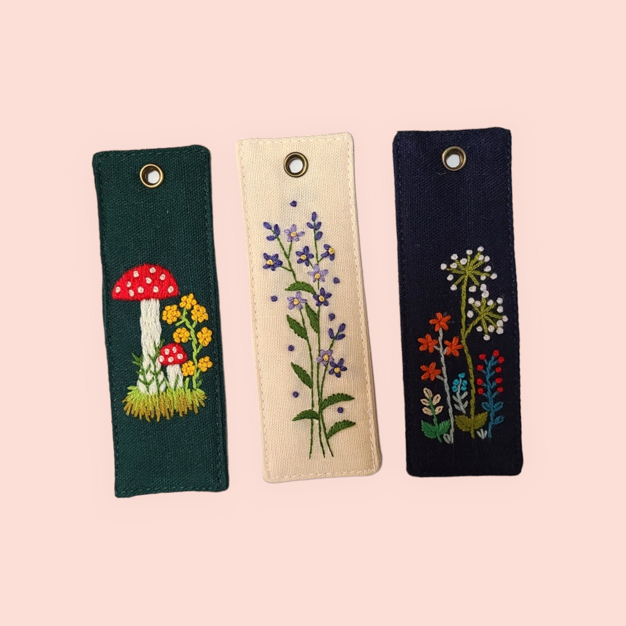 Hand Embroidered Bookmark, Sunflowers, Forget-me-not Bookmark ...
