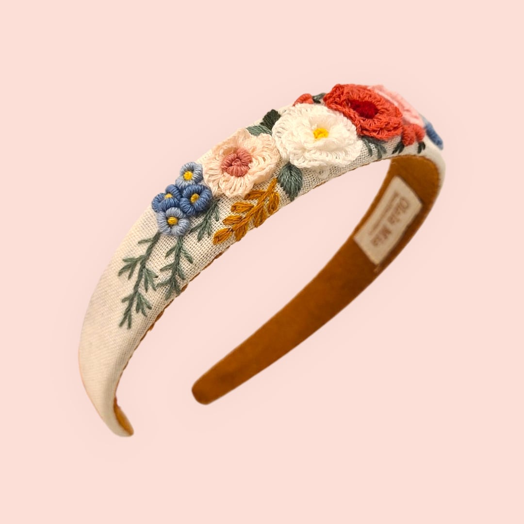 Collection: Headbands With Hand-embroidered Flowers, Hair Accessories ...