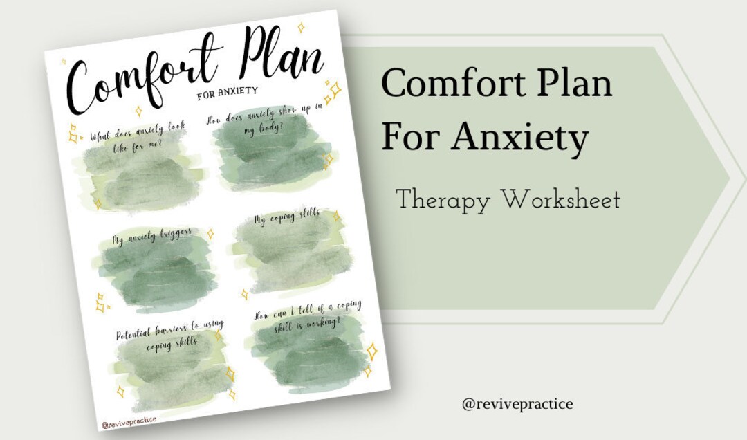 Comfort Plan for Anxiety Therapy Worksheet - Etsy