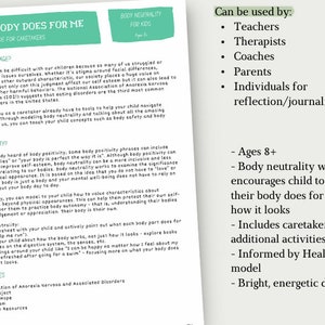 Body Neutrality Children's Therapy Worksheet - Etsy