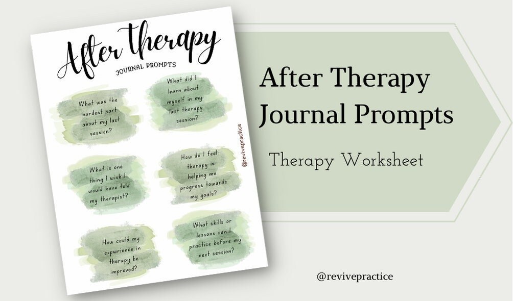 After Therapy Journal Prompts Worksheet - Etsy