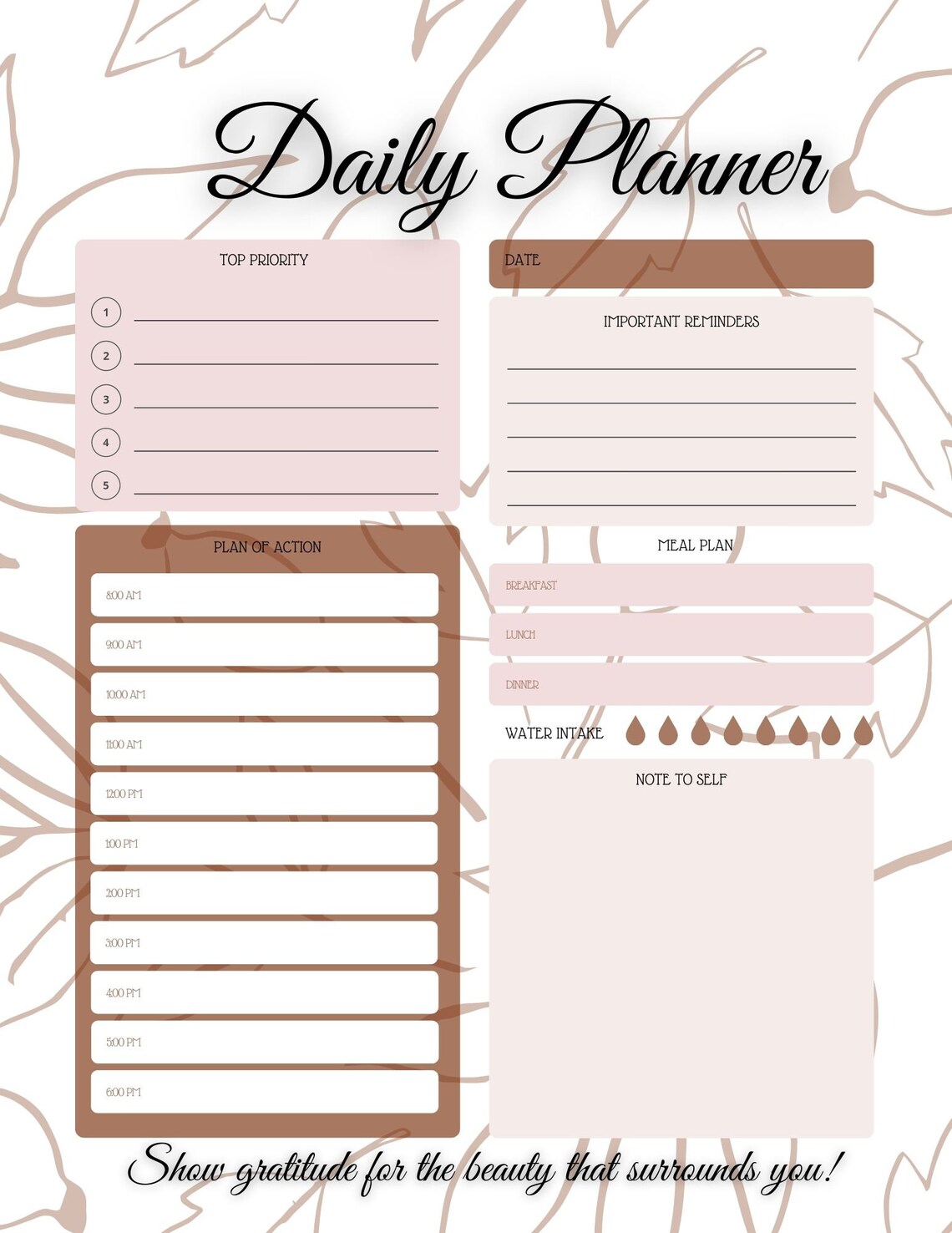 Seasonal Daily Planner: Inspirational Time Management Tool (digital ...