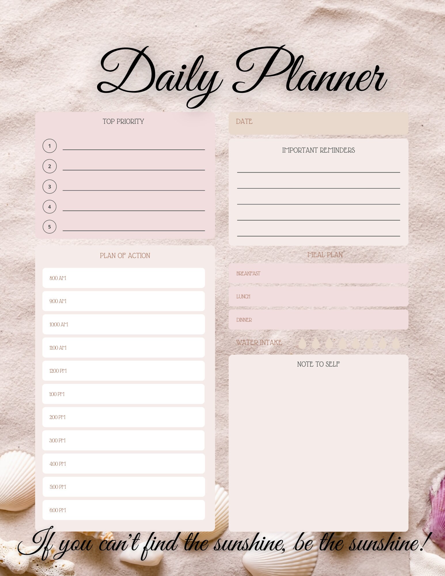 Seasonal Daily Planner: Inspirational Time Management Tool (digital ...
