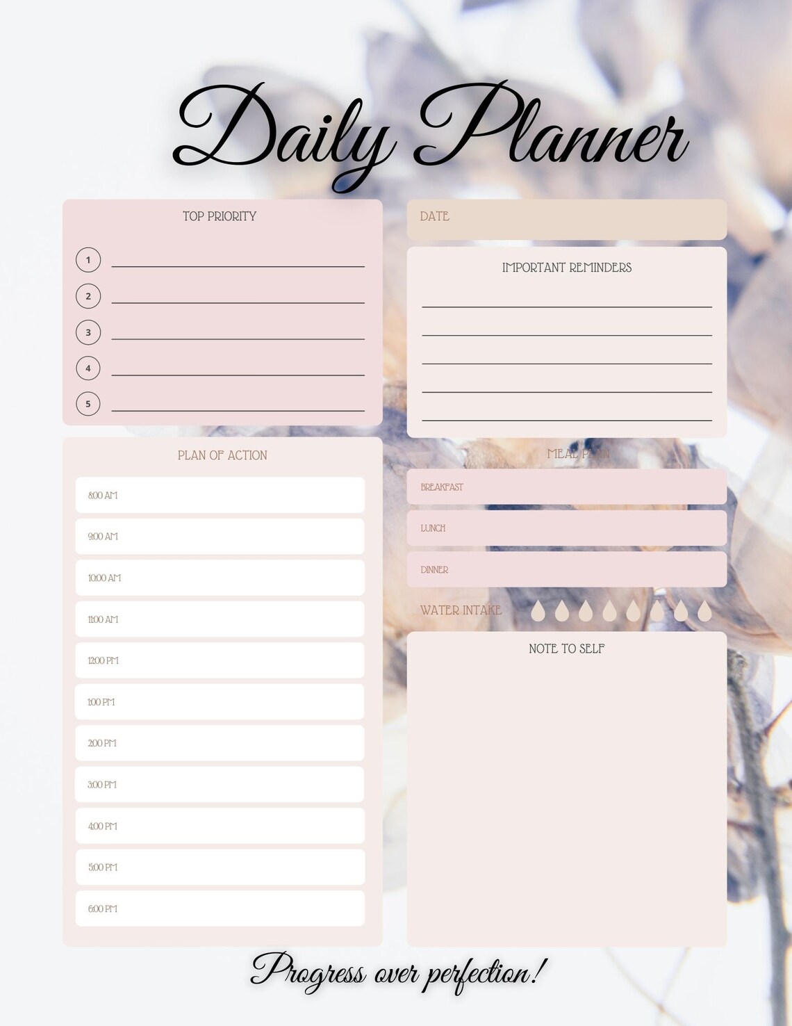 Seasonal Daily Planner: Inspirational Time Management Tool (digital ...
