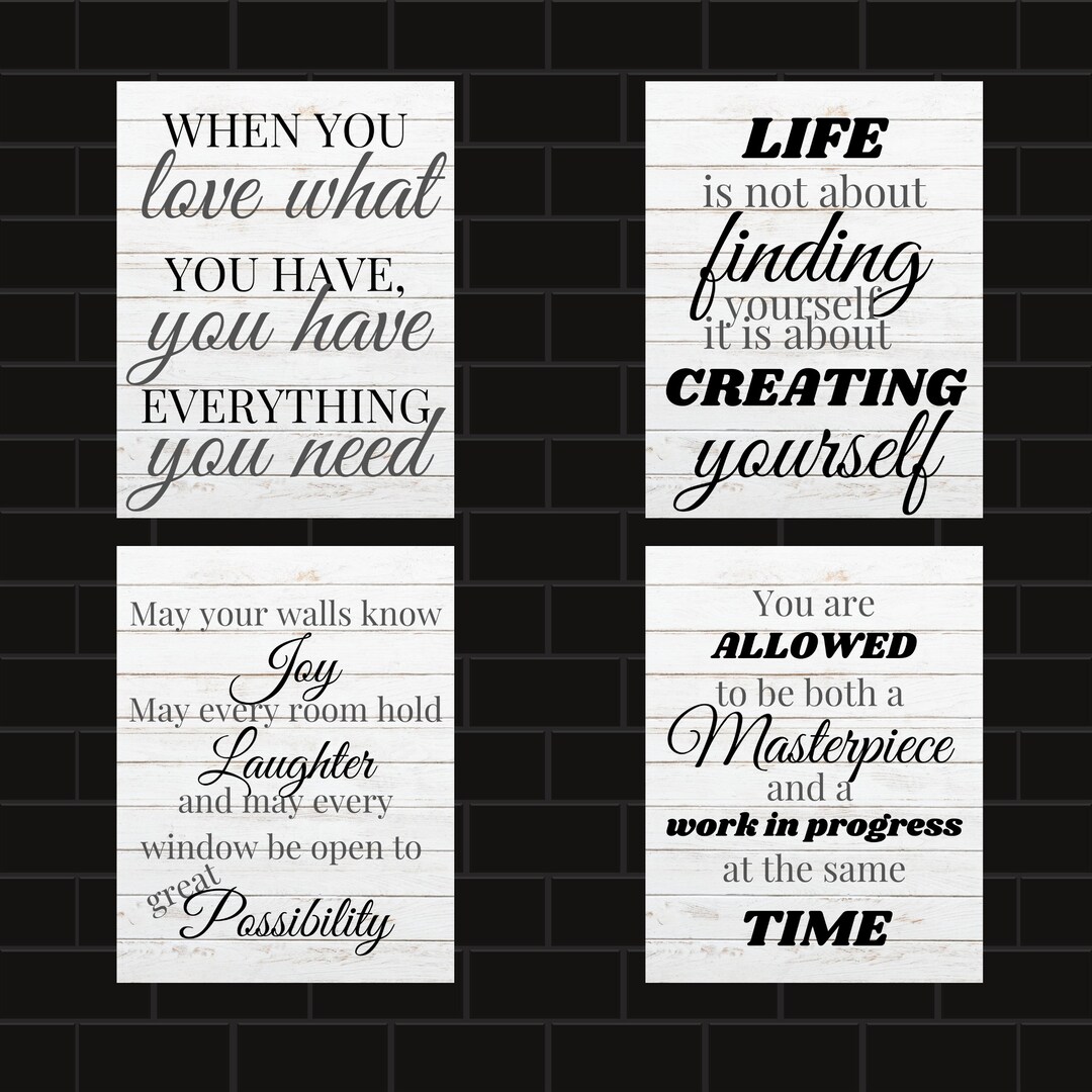 Farmhouse Inspirational Quote Prints: Shabby Chic Wall Decor (PDF ...