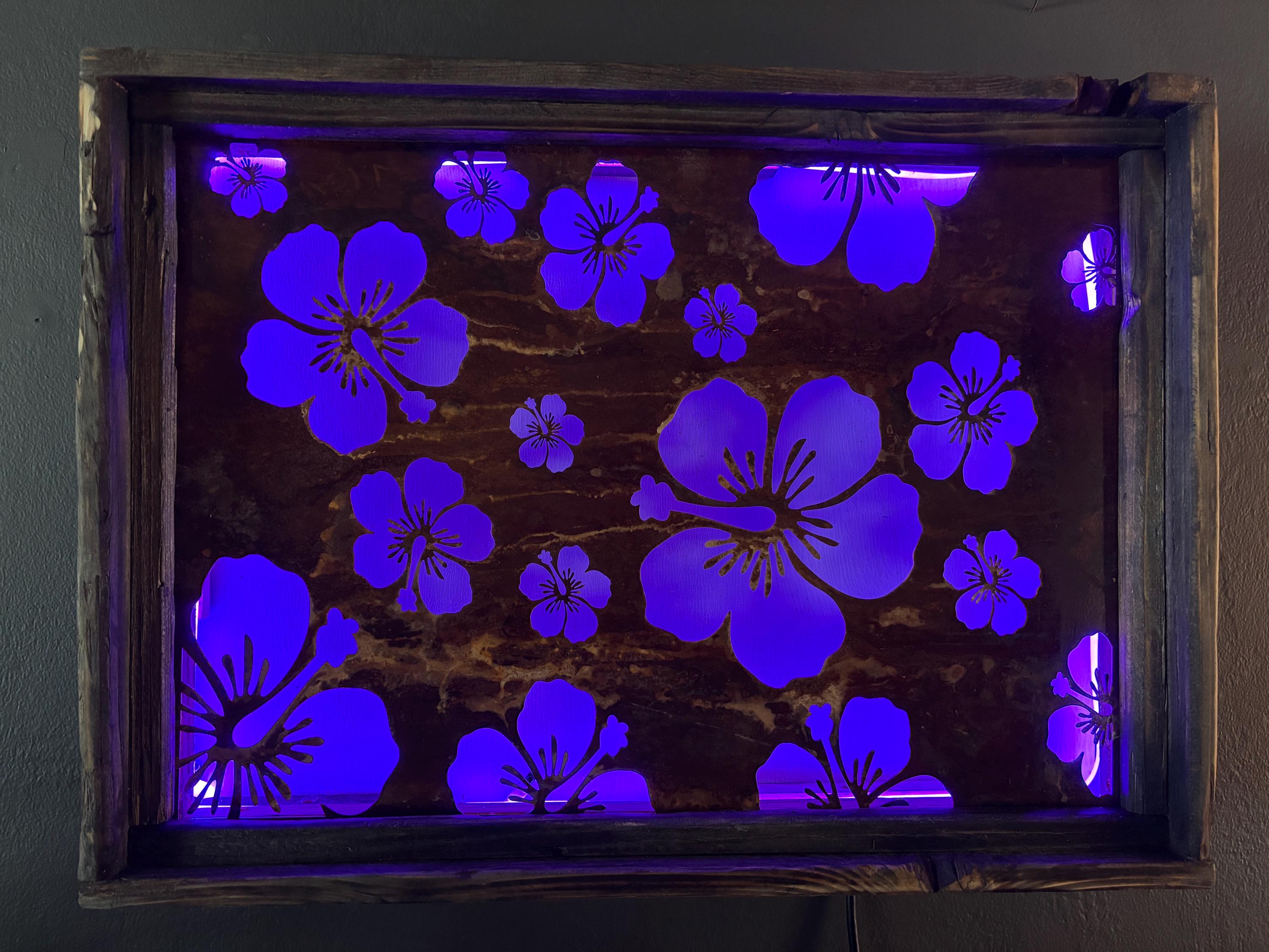 Reclaimed Wood Hibiscus Lightbox - Etsy