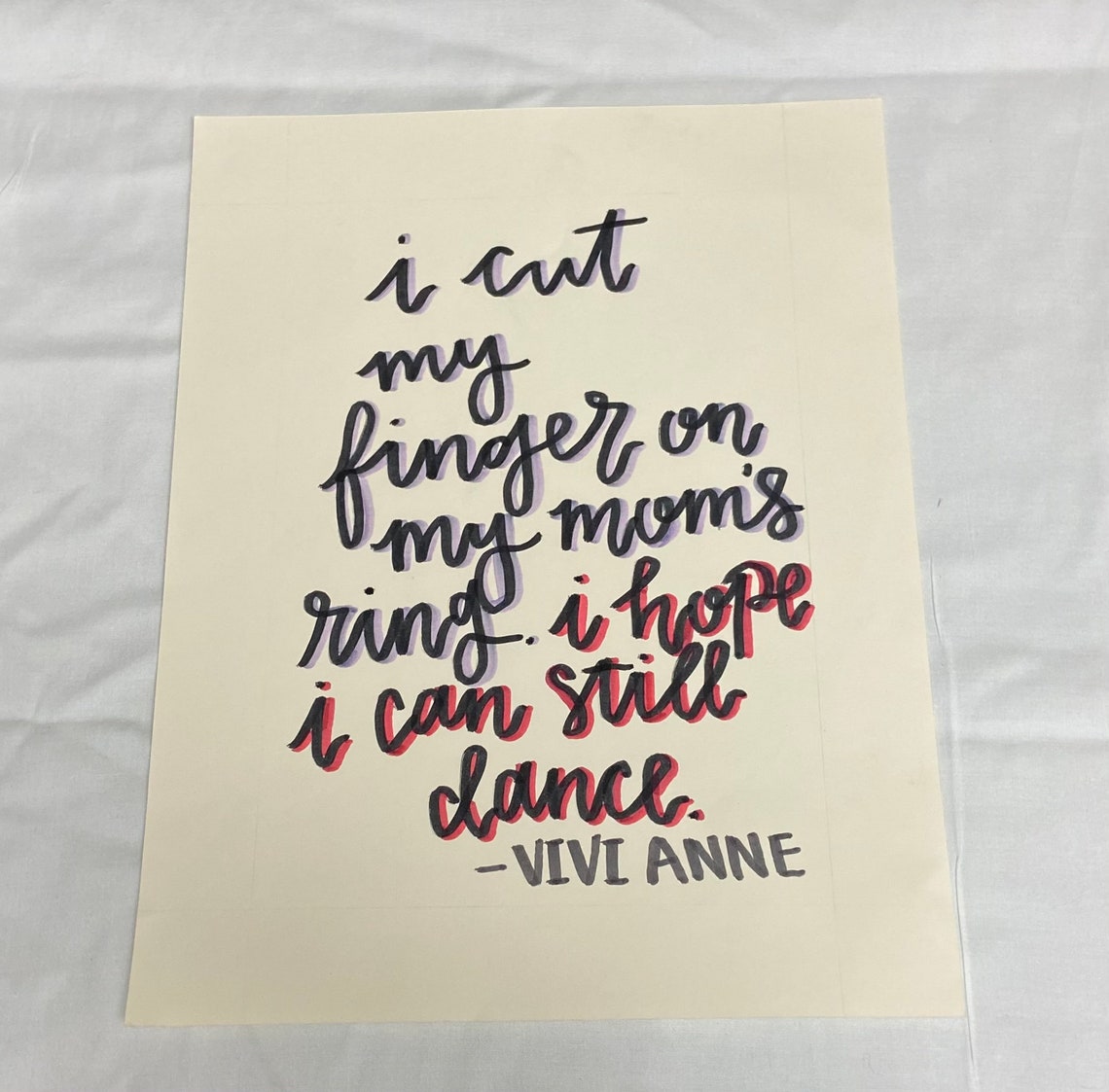 I Cut My Finger On My Moms Ring Dance Moms Quote On Cardstock Etsy