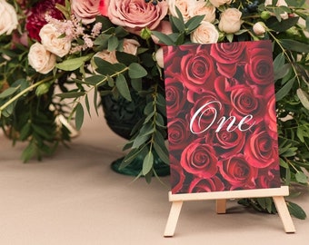 Red Table Numbers - Etsy