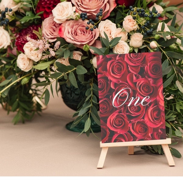 Red Table Numbers - Etsy