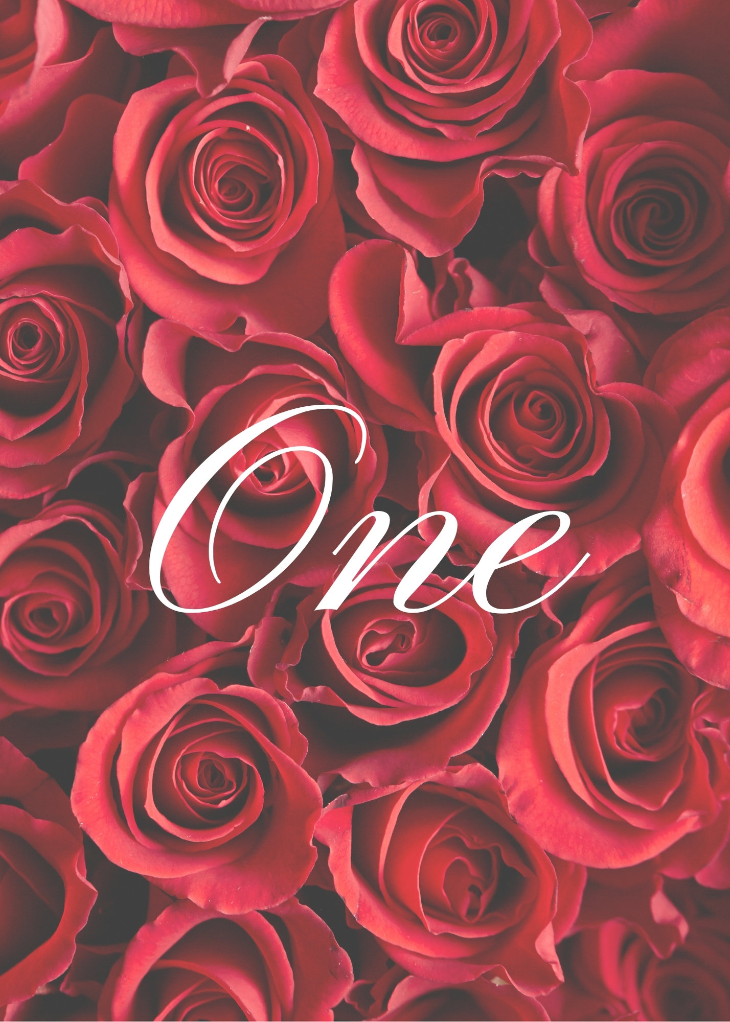 Printable Red Rose Wedding Table Numbers , Downloadable , 5x7 Inches ...