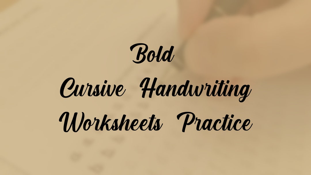 Bold Cursive Handwriting Worksheets Cursive Practice - Etsy