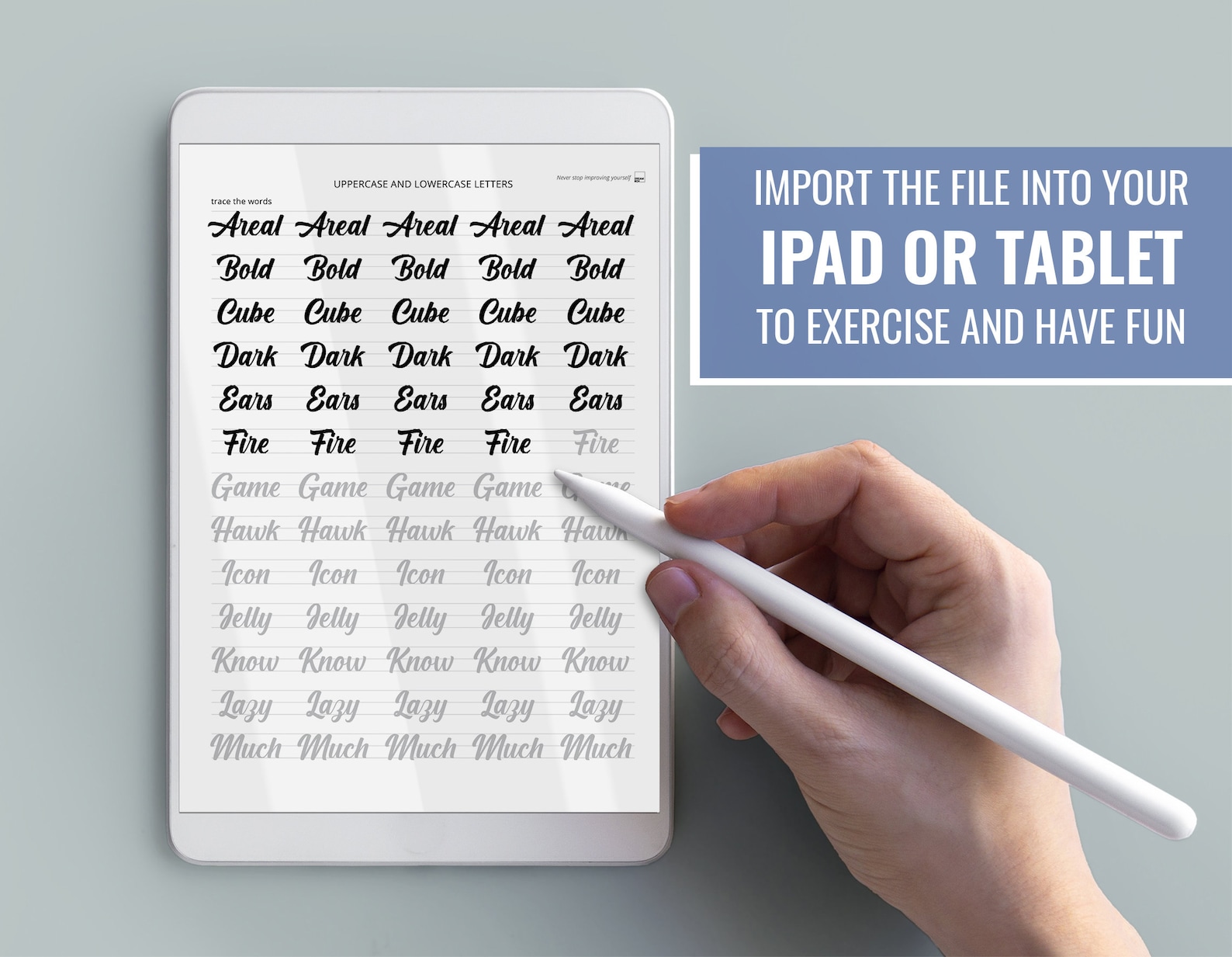 Bold Cursive Handwriting Worksheets: Brush Pen Practice (PDF/JPG) - Etsy