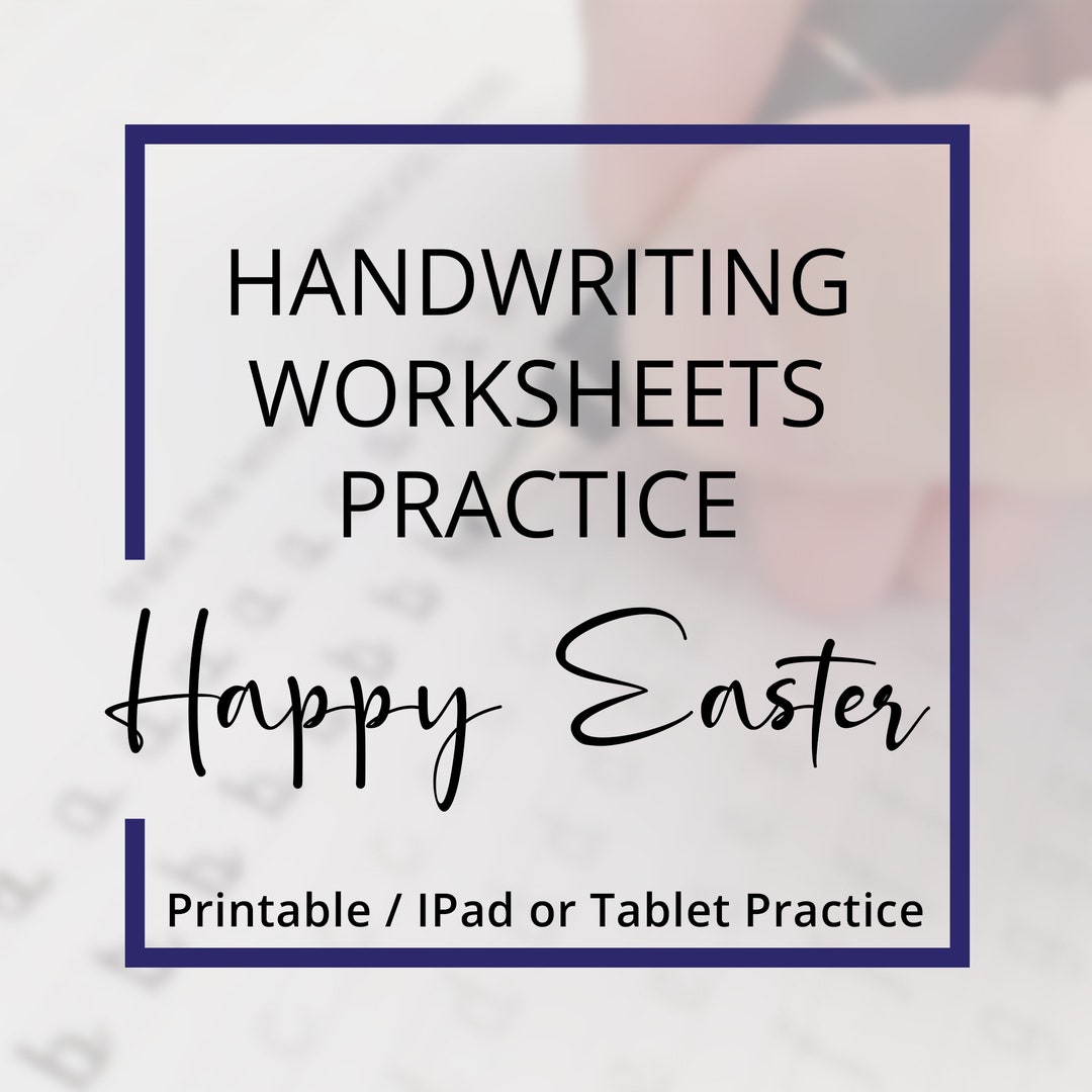 Happy Easter, Cursive Handwriting Printable Worksheets, Suitable for ...