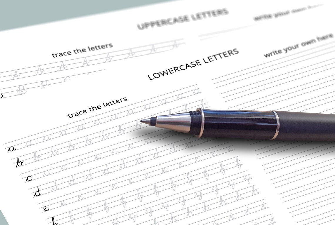 Set of Two Printable Handwriting Worksheets, Modern Print and Cursive ...