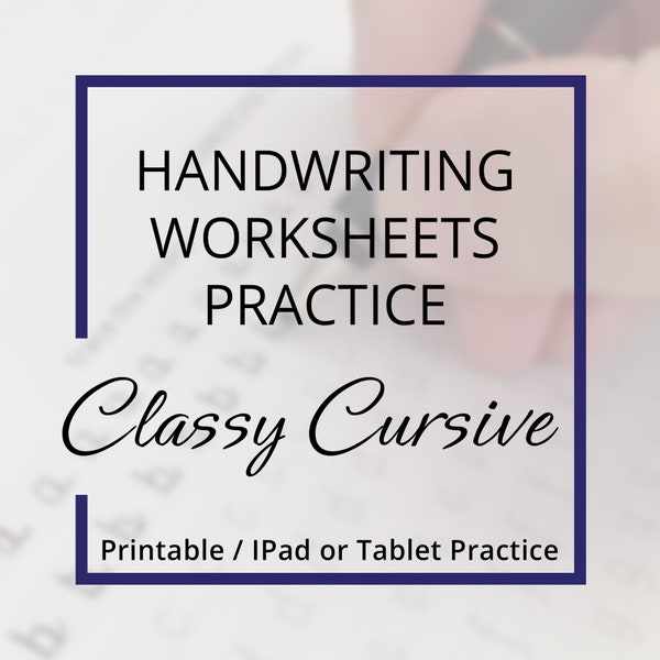 Cursive Practice Sheets - Etsy