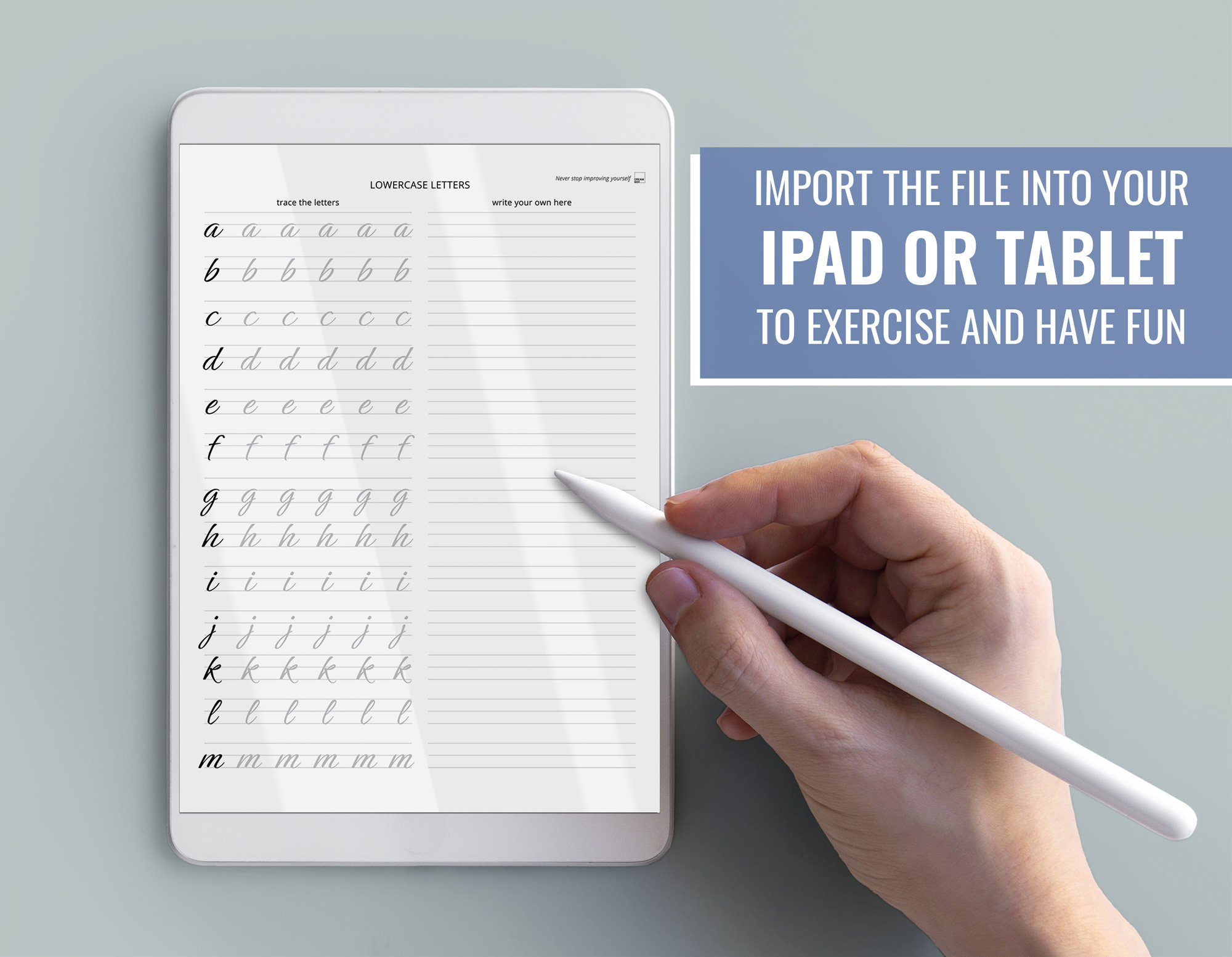 Cursive Handwriting Worksheets, Suitable for Ipad/tablet, Printable ...
