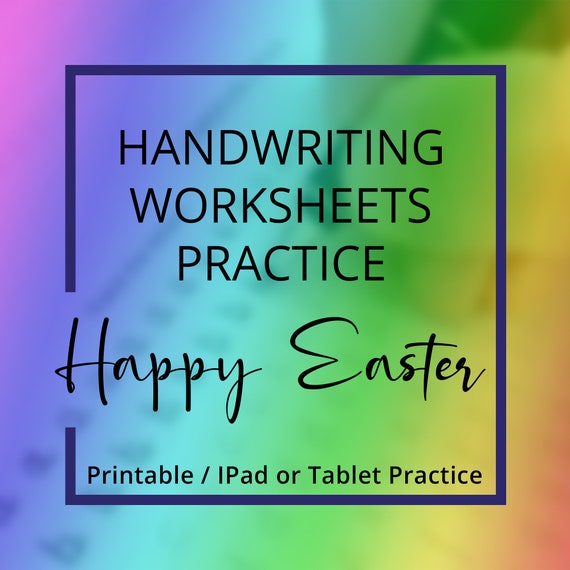 Happy Easter Cursive Handwriting Printable Worksheets - Etsy