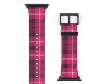 Pink Plaid Apple Watch Band - Etsy