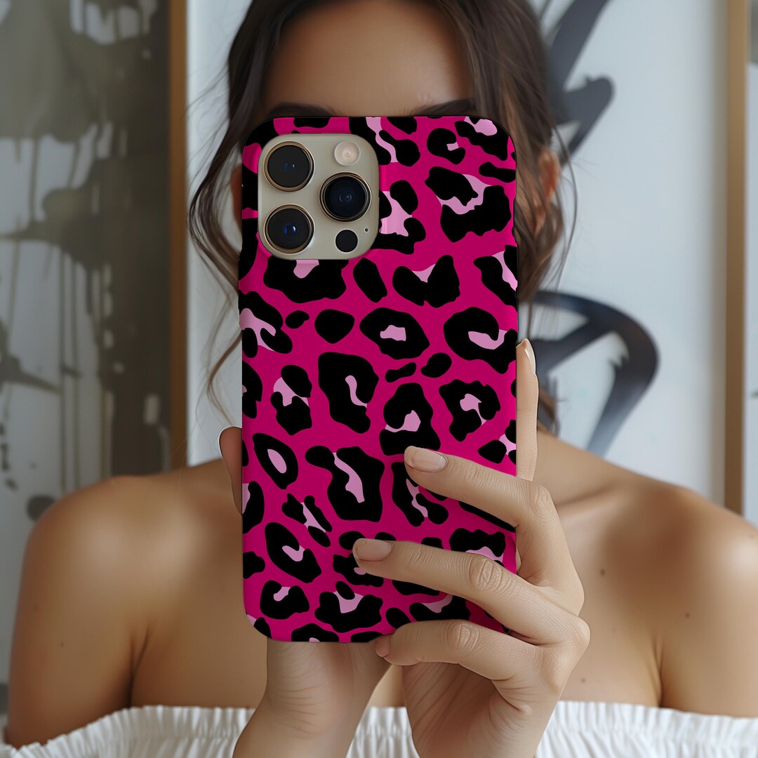 Fierce Hot Pink Leopard Print Case iPhone 15 14 13 12 Pro Max 15 Plus ...