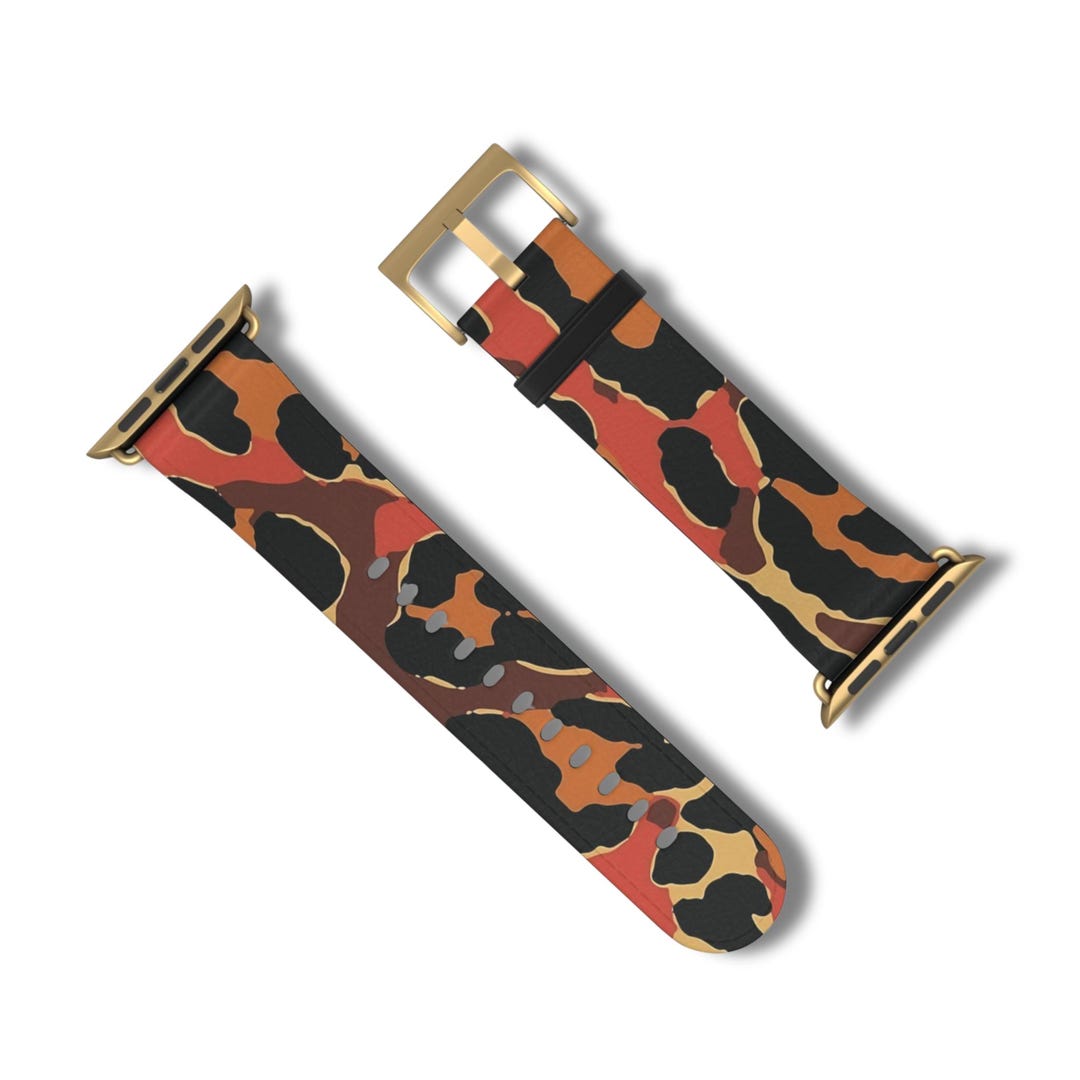 WILD LEOPARD Watch Band: Chic Faux Leather Apple Iwatch Strap - Etsy