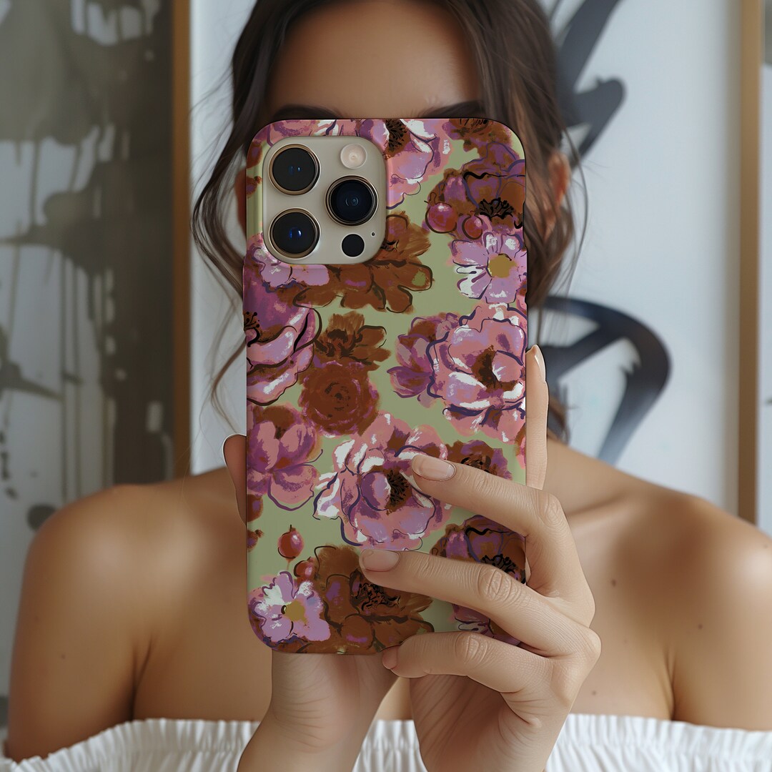 Gypsy Rose | Pretty Green Floral Phone Case iPhone 16 Pro Max 15 14 13 ...