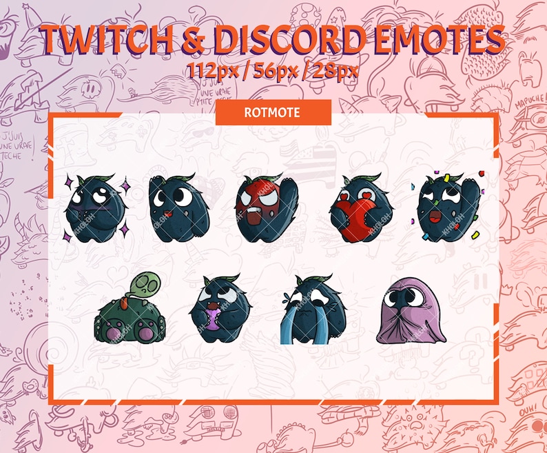 Twitch & Discord Emotes 9 Emotes for Streamers Cute Peanut Emotes for ...