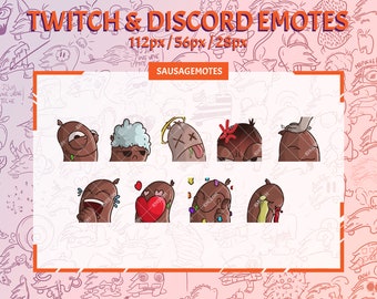 Twitch & Discord Emotes | 9 Emotes for Streamers | Cute Peanut Emotes ...