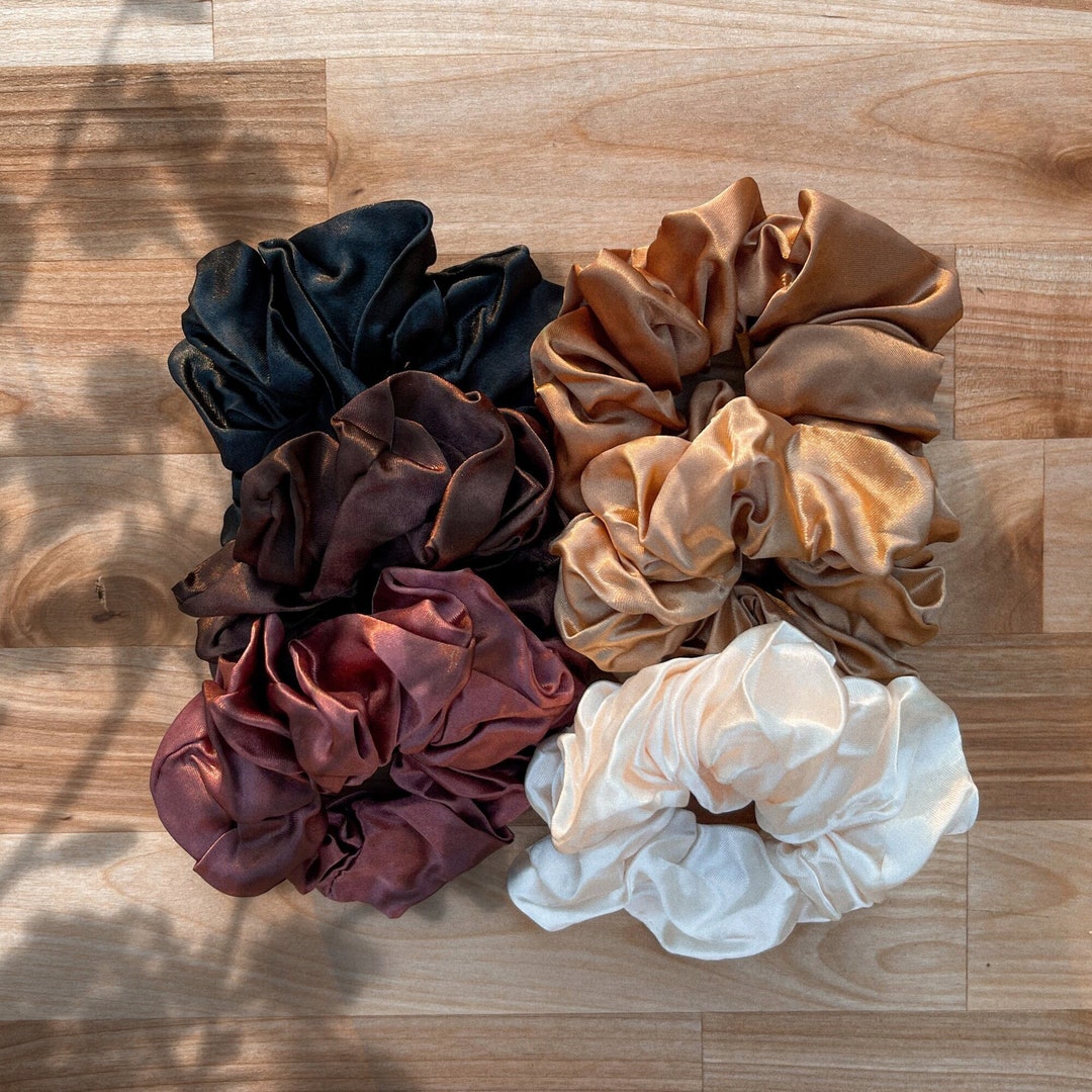 Satin Scrunchie Pack Neutral Satin Scrunchies Earth-toned - Etsy