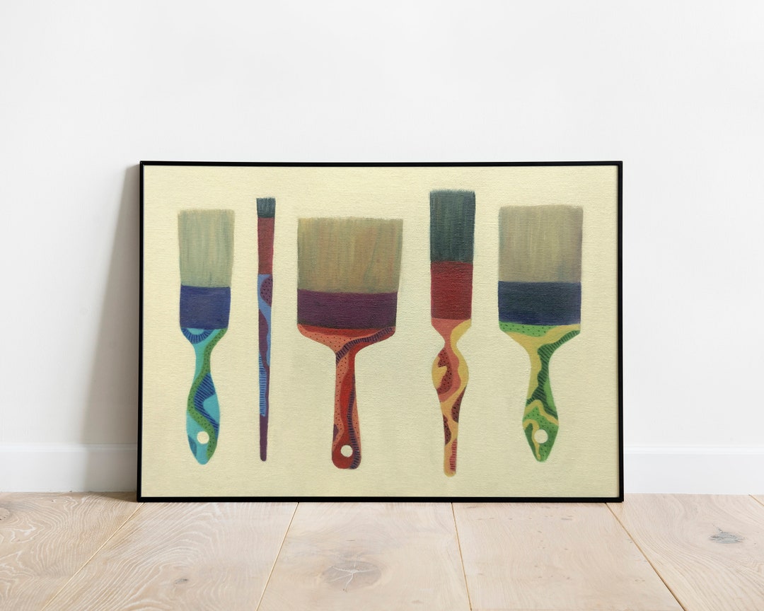 Art Print Colourful Rainbow Paint Brushes Sizes A5 to A3 Unframed - Etsy