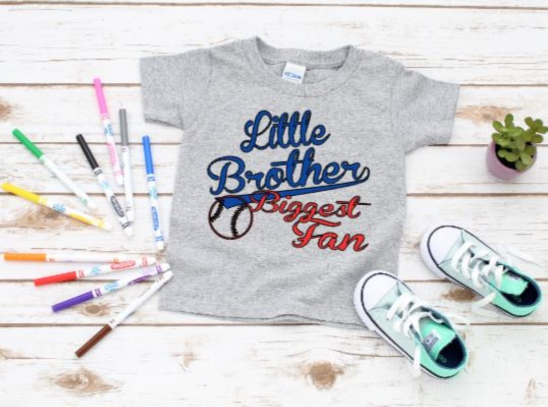 Little Brother Biggest Fan, Baseball Little Brother Shirt, Brother ...
