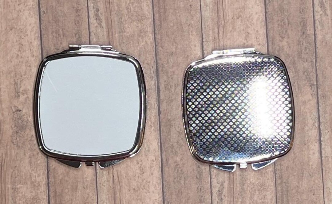 Bulk Sublimation Blanks Silver Compact Make-up Mirror - Bridesmaid Gift ...
