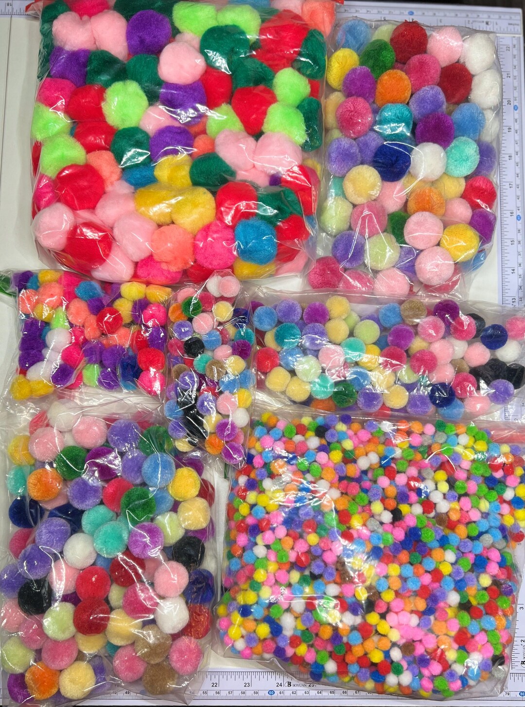 Bulk Pom Poms | Mixed Colors and Sizes | Destash Pom Poms | for Craft ...