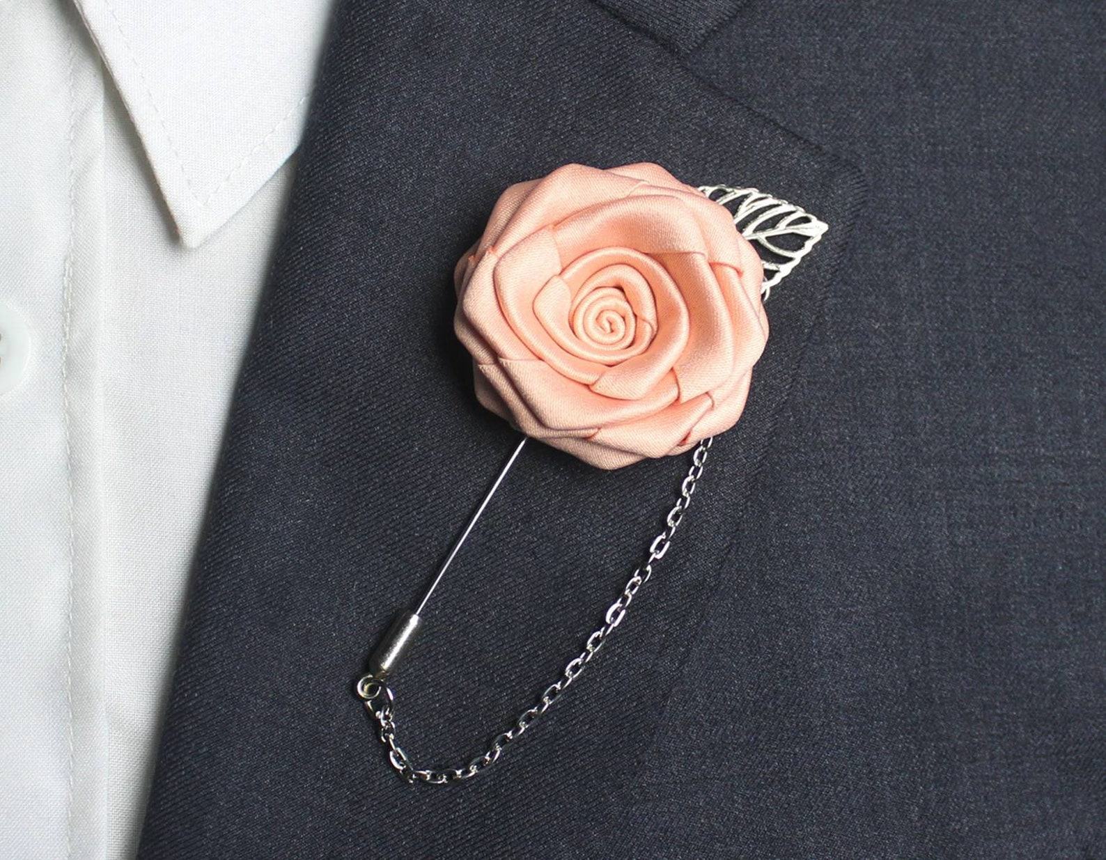 Lapel Pin Chain Emerald Green Suit Lapel Chain Wedding - Etsy