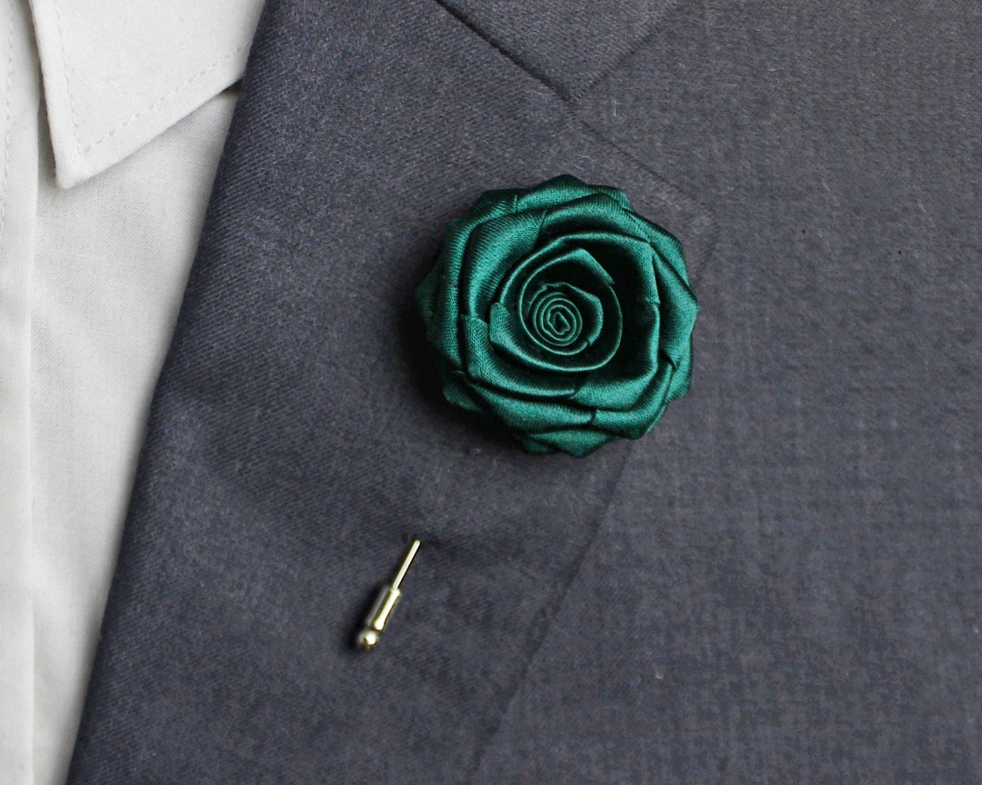 Emerald Green Lapel Pins Men , Man's Wedding Lapel Flower Pin, Gift for ...
