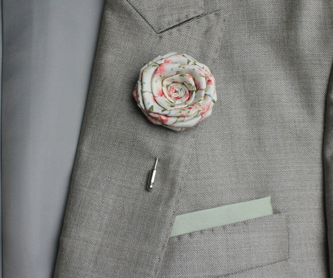 Mens Lapel Pins Set With Matching Pocket Square for Wedding, Groom ...