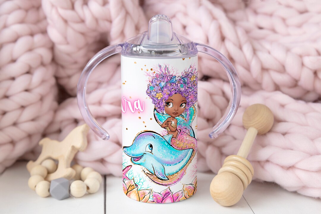 Personalized Mermaid Sippy Cup With Lid, 1st Birthday Girl Gift ...