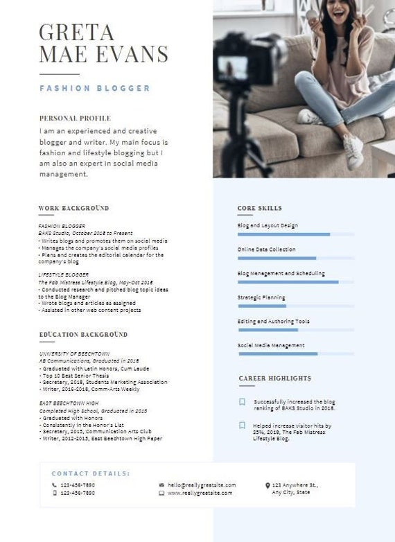 Resume Template / CV - Etsy