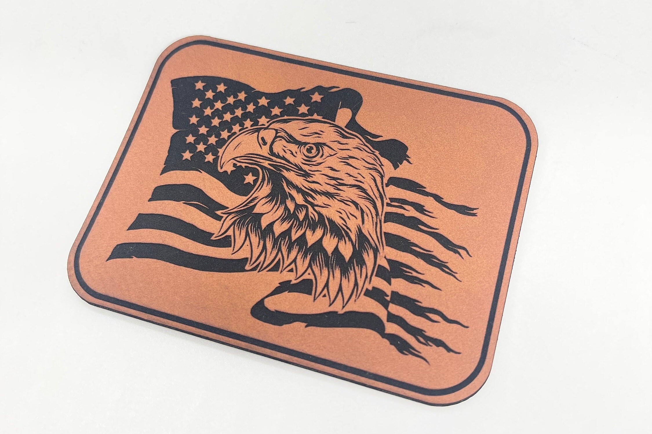 Flag and Eagle Leather Patch | Leatherette for Bags and Hats - Etsy