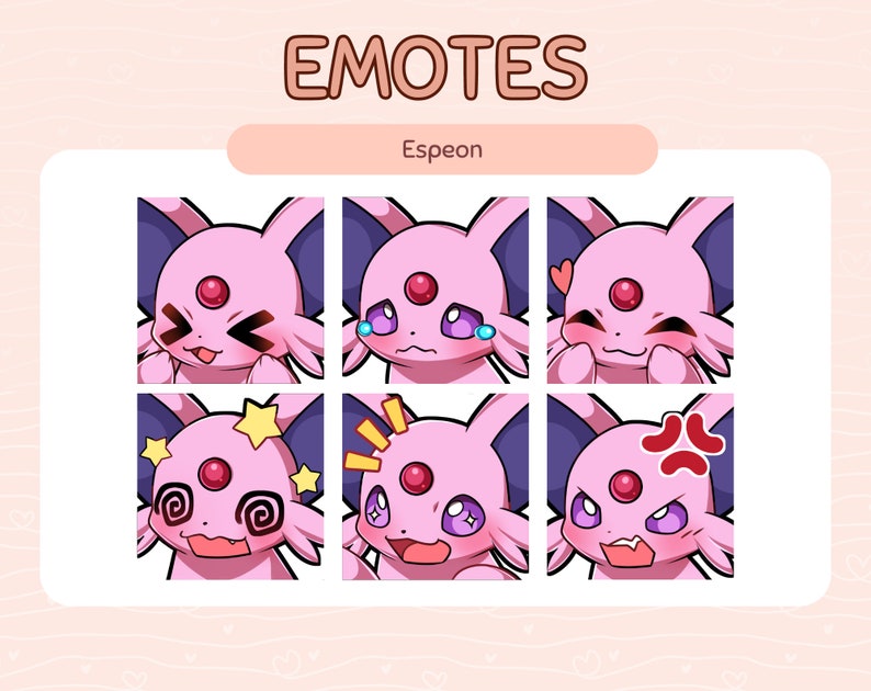 Purple Cat Emotes for Twitch and Discord - Kawaii - Cute - Etsy