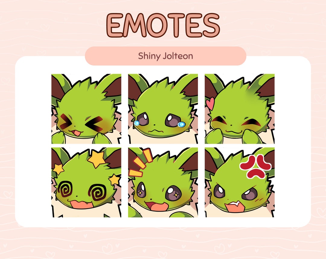 Green Electric Fox Emotes for Twitch and Discord - Kawaii - Cute - Etsy
