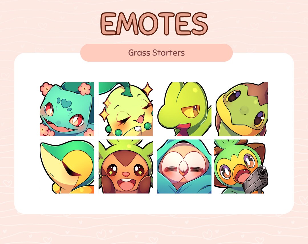Grass Animals Emotes for Twitch and Discord Kawaii Cute - Etsy