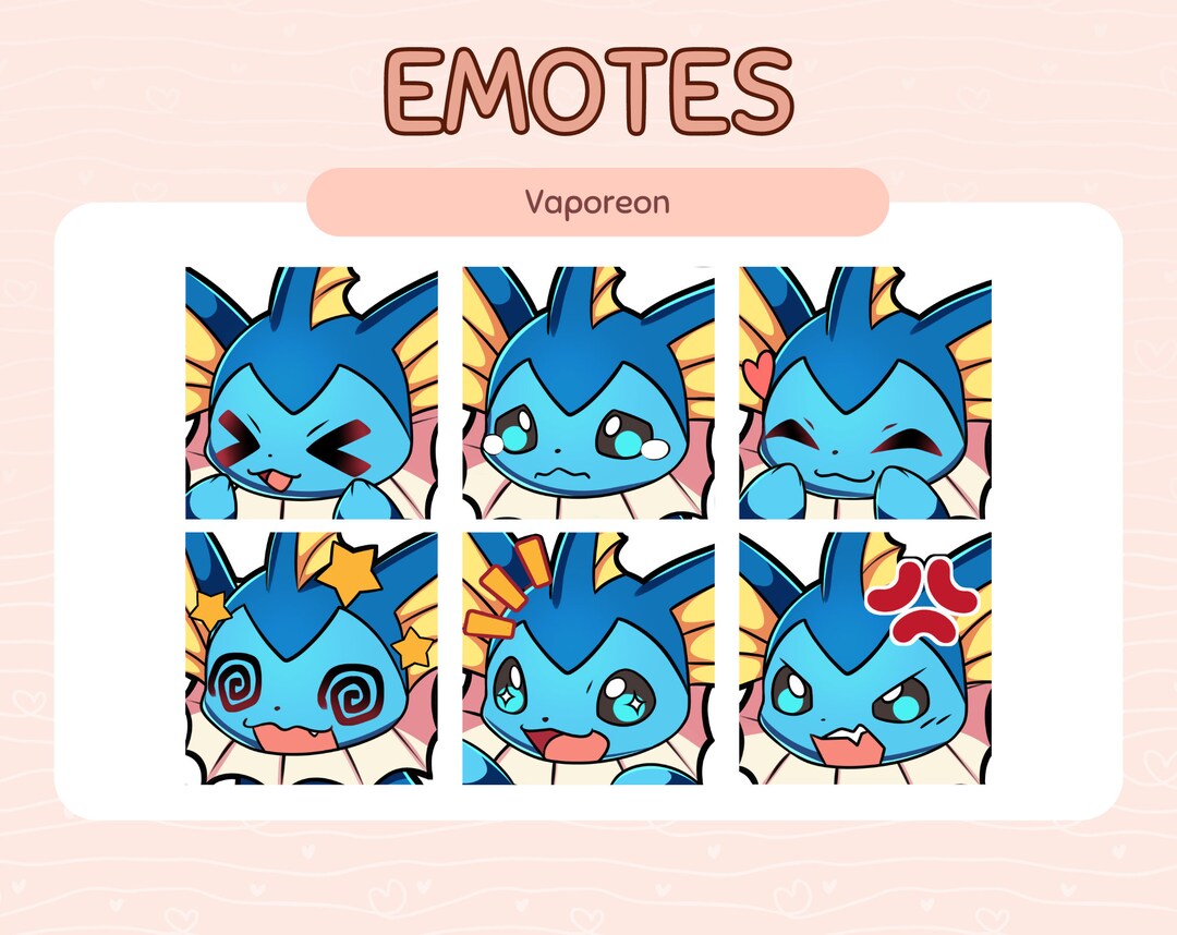 Blue Mermaid Fox Emotes for Twitch and Discord - Kawaii - Cute - Etsy