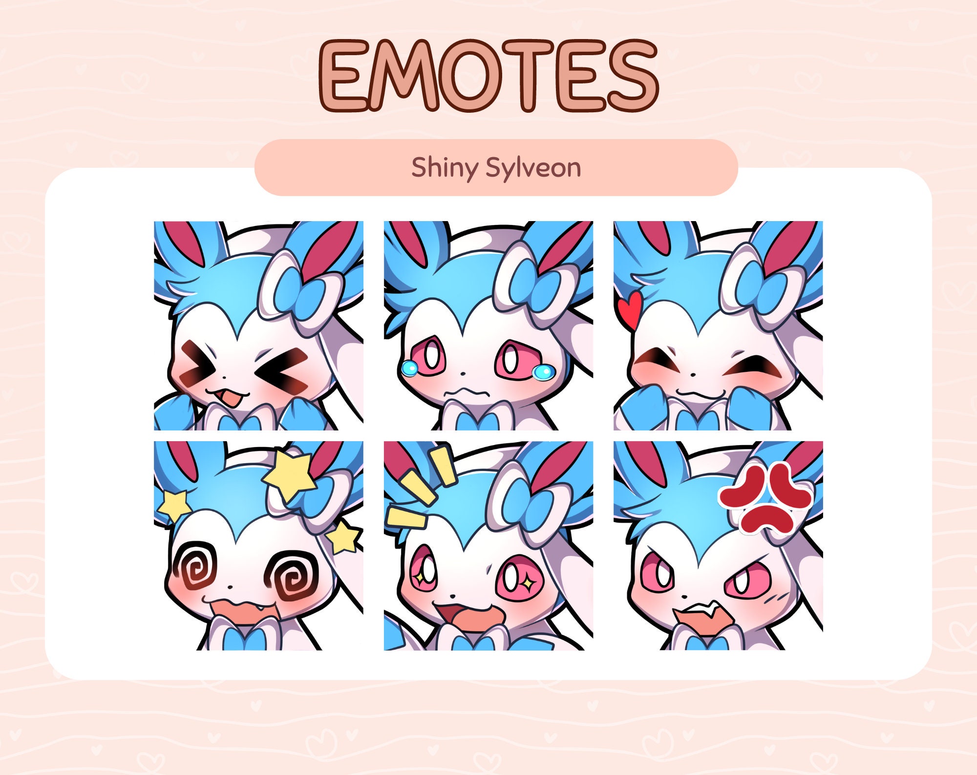 Blue Fox Emotes for Twitch and Discord Kawaii Cute - Etsy