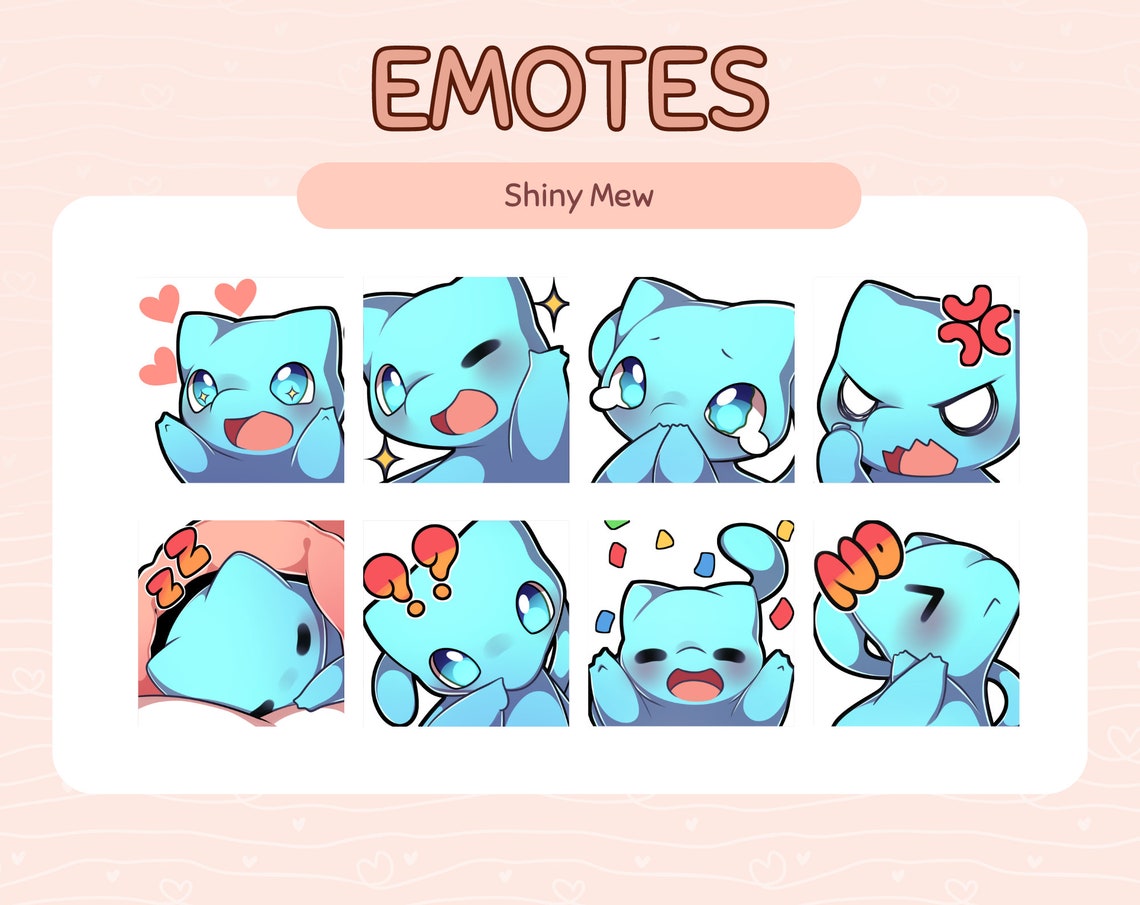 Blue Cat Emotes for Twitch and Discord Kawaii Cute - Etsy