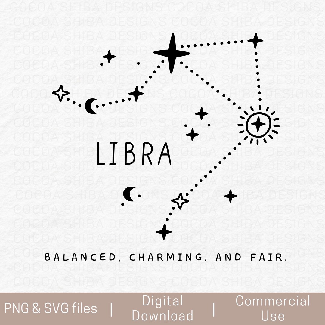 Libra SVG PNG, Horoscope, Zodiac Sign, Cut File, Silhouette, Cricut ...
