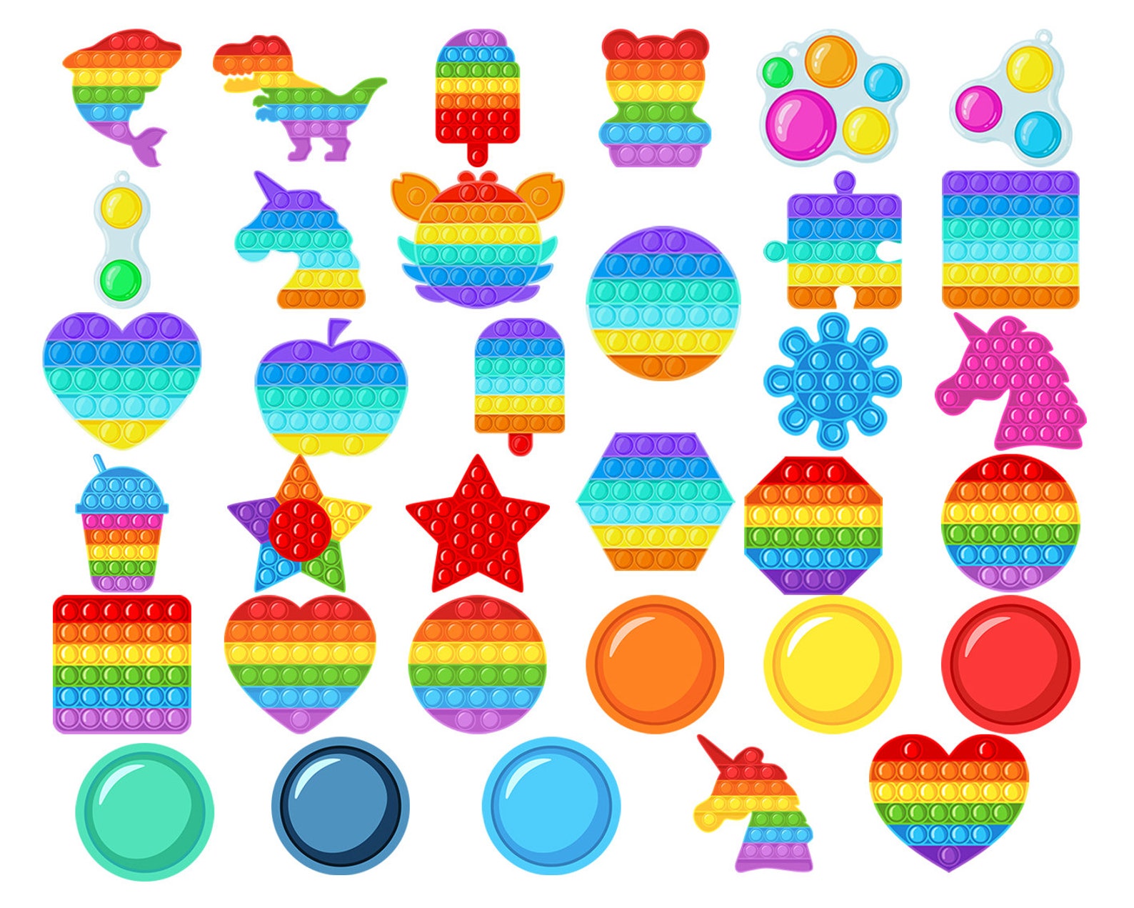 34 Popit clipart pop it png popit clipart regenboog ideaal - Etsy Nederland